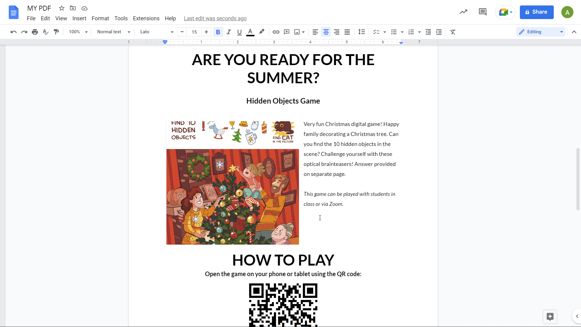 How Can I Create A PDF File That Contains My Digital Game For The